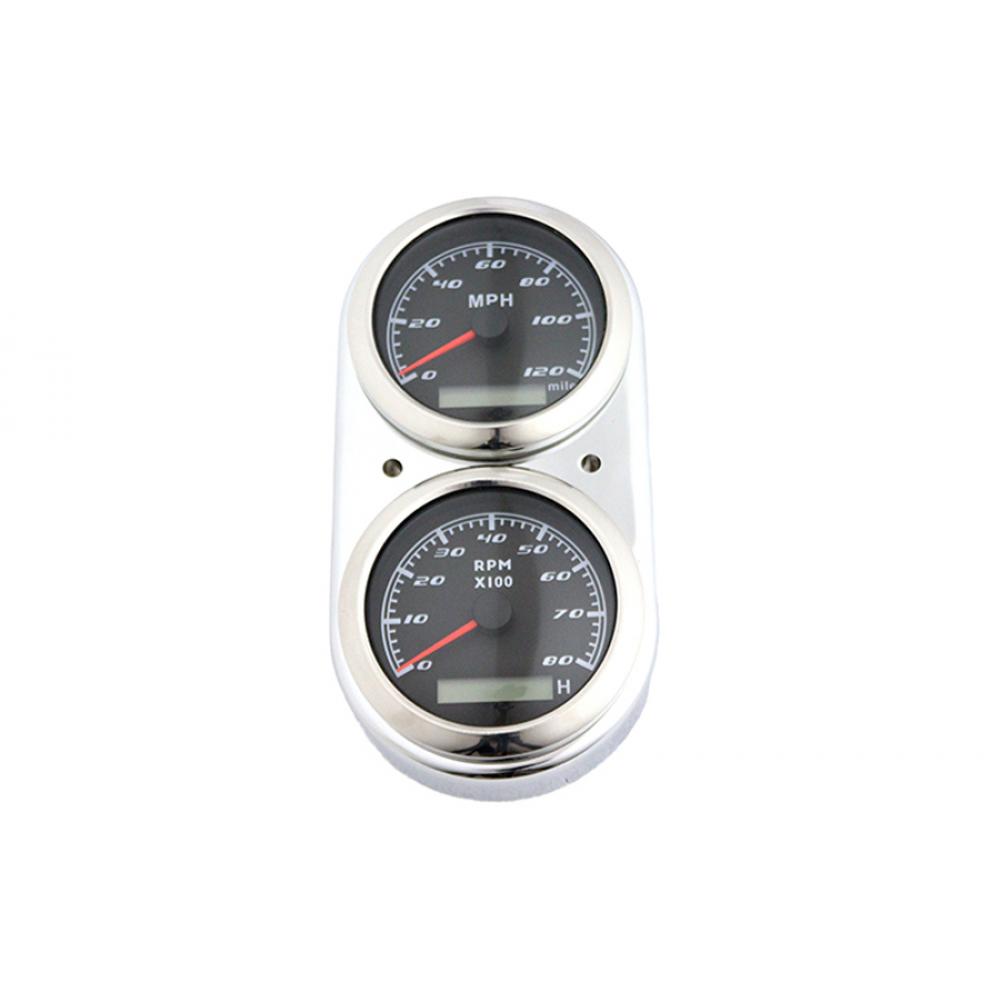 V-Twin GPS Speedometer and Tachometer Dash Kit Chrome 39-0840 | Vital V ...