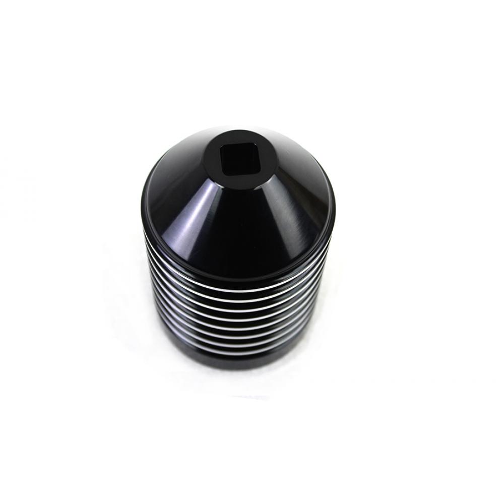 V-Twin Finned Black Anodized Oil Filter Kit with Raw Accents 40-0988 ...