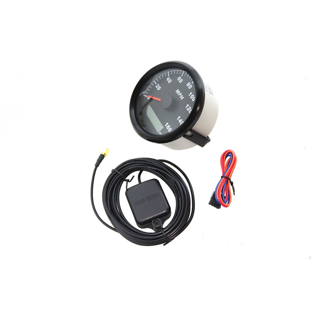 V-Twin 85mm GPS Speedometer Black 39-0228 | Vital V-Twin Cycles